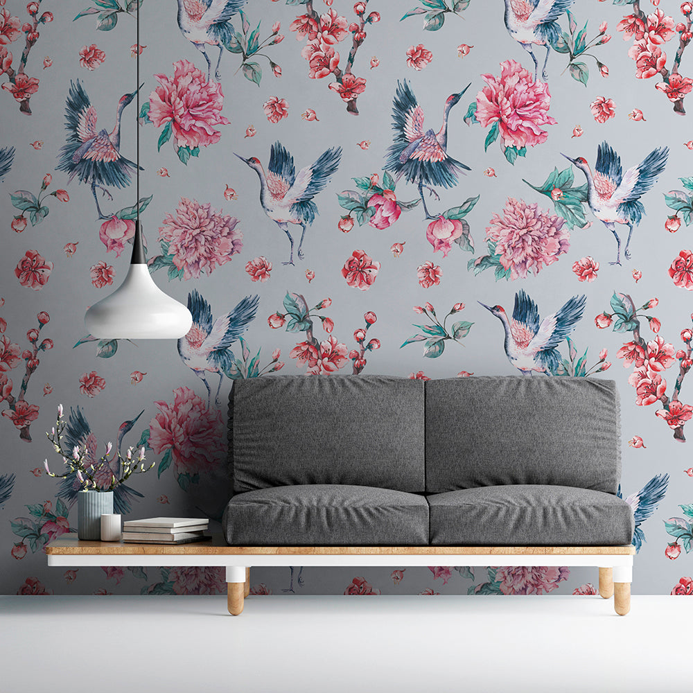 Designwalls 2 - Pink Crane | eurowalls – eurowalls™